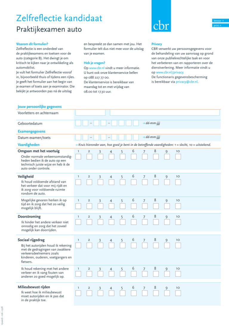 Zelfreflectie formulier van het CBR, zo belangrijk is het